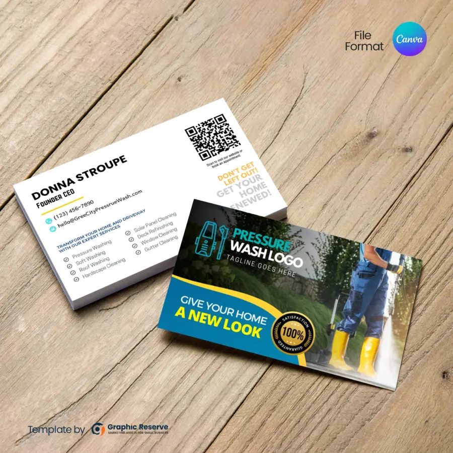 Pressure Washing Business Card Template