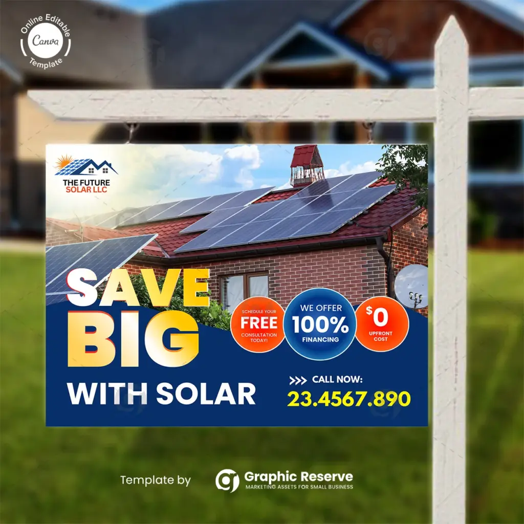 Solar Advertising Yard Sign Template