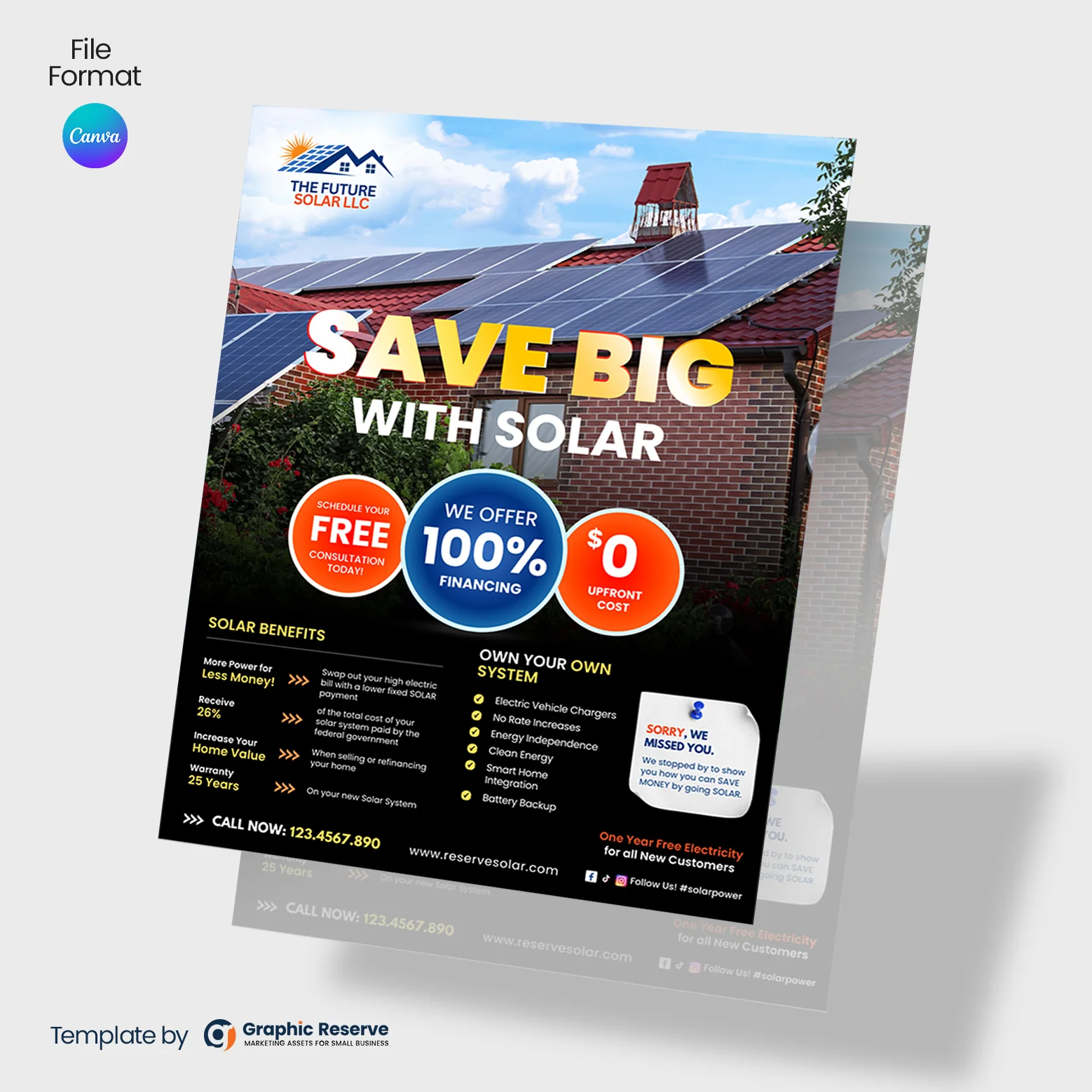 Solar Energy Advertising Flyer Template