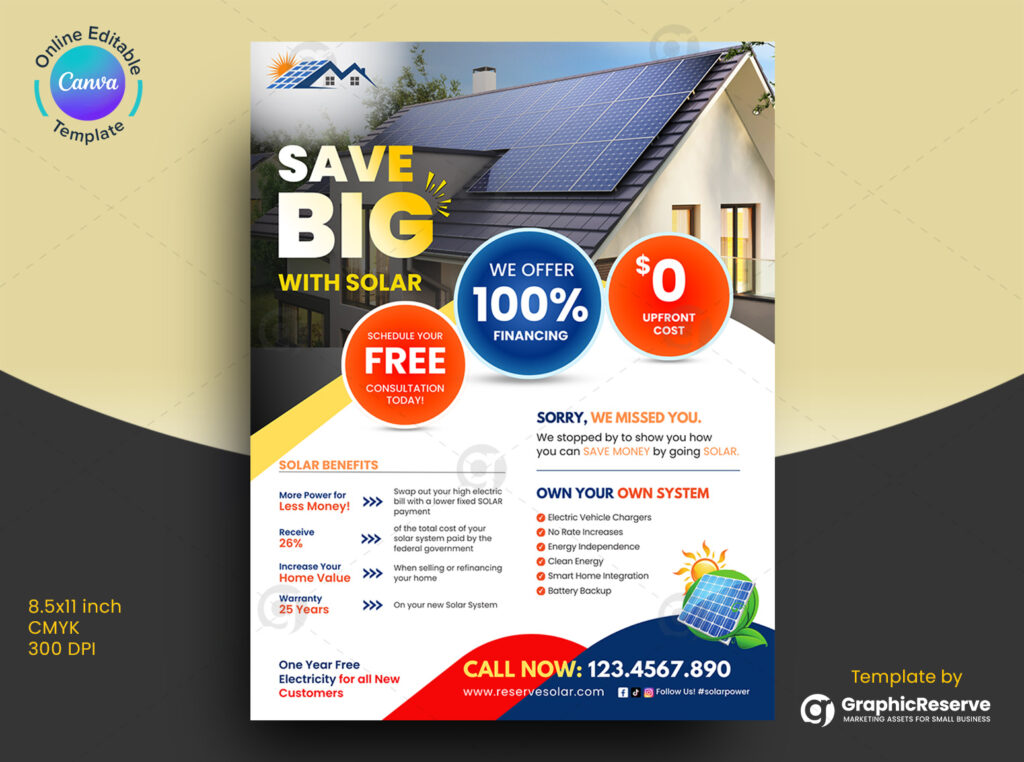 Solar Advertising Flyer Template Canva