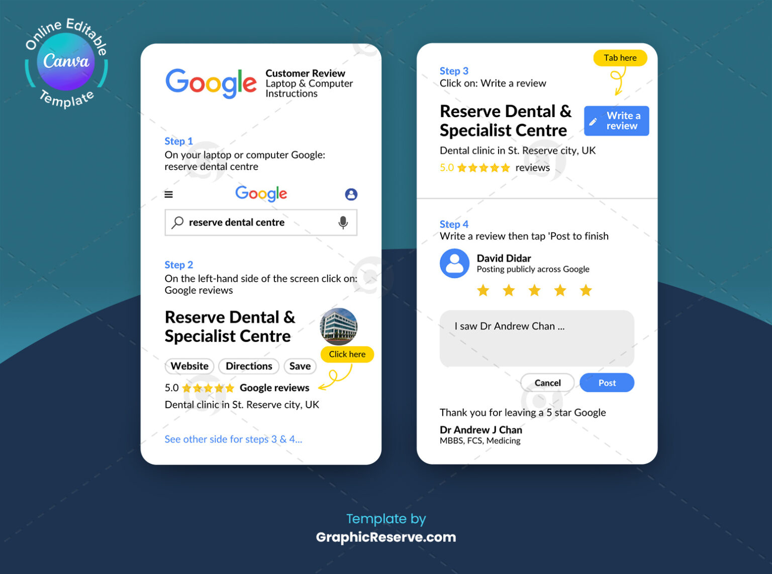 Google Review Card Templates - 20+ CANVA Designs