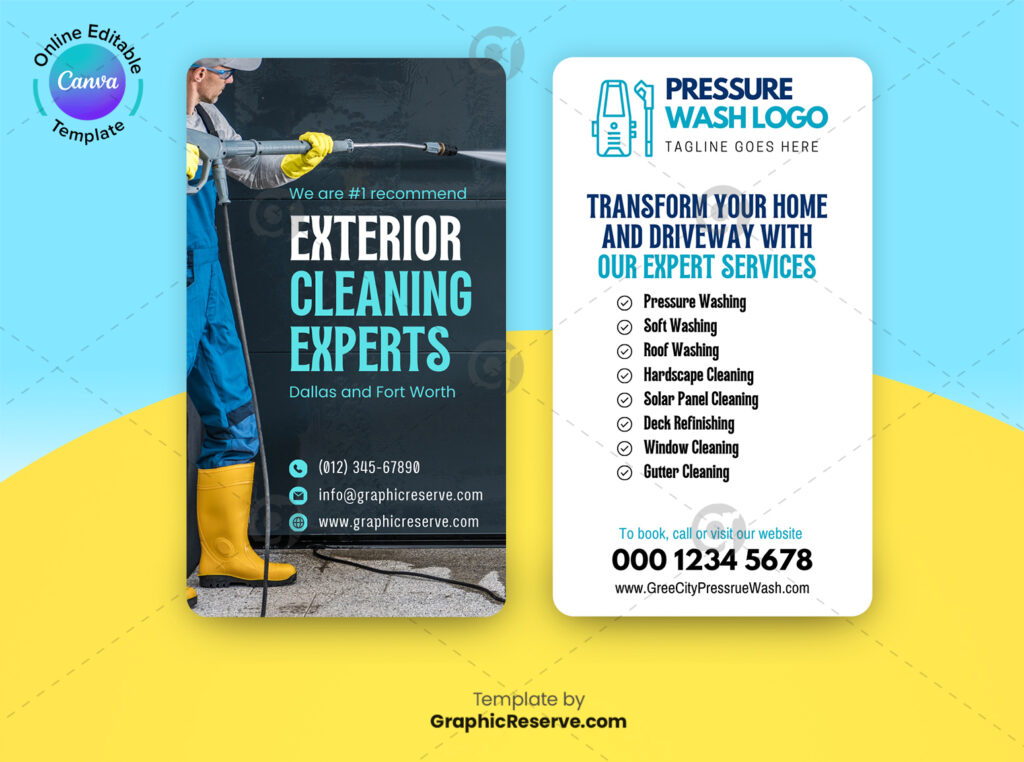 Power Washing Marketing Bundle | Canva Templates