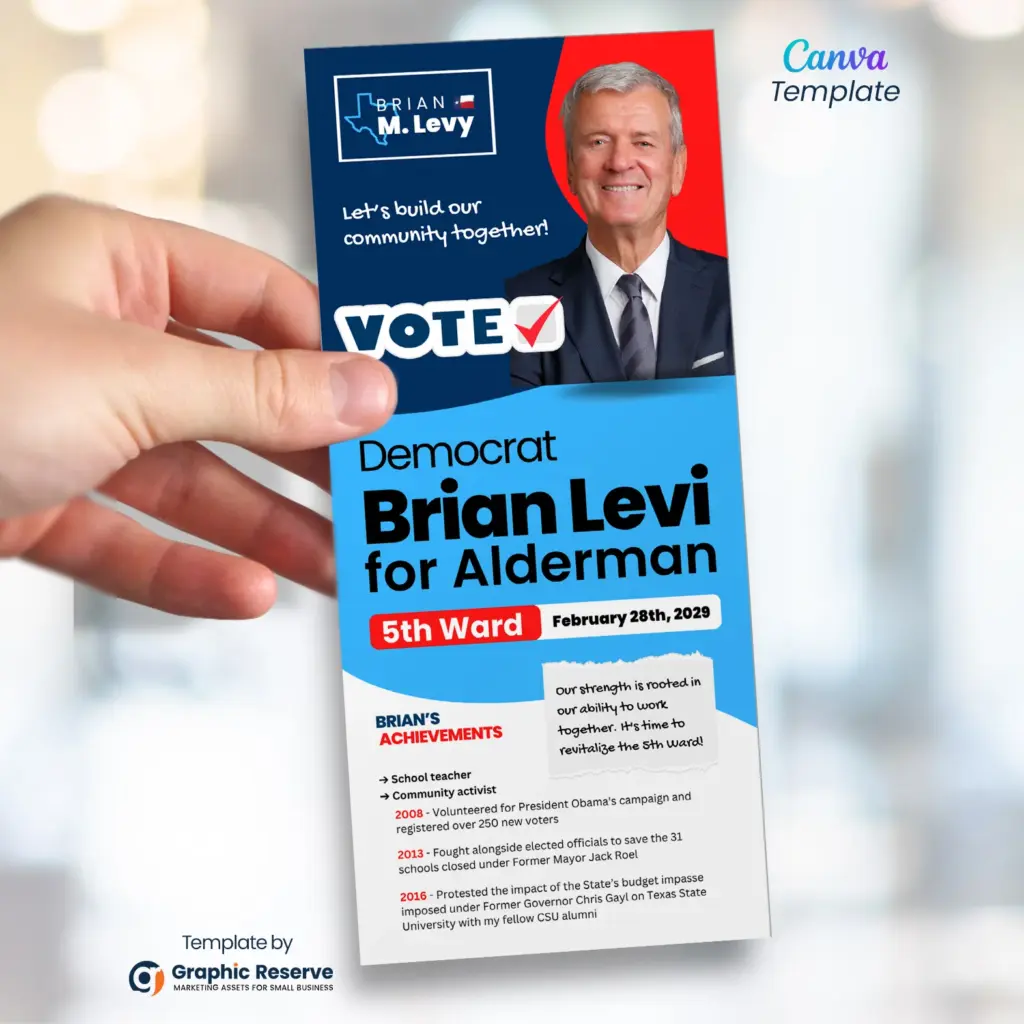 Political Campaign Rack Card Design Template