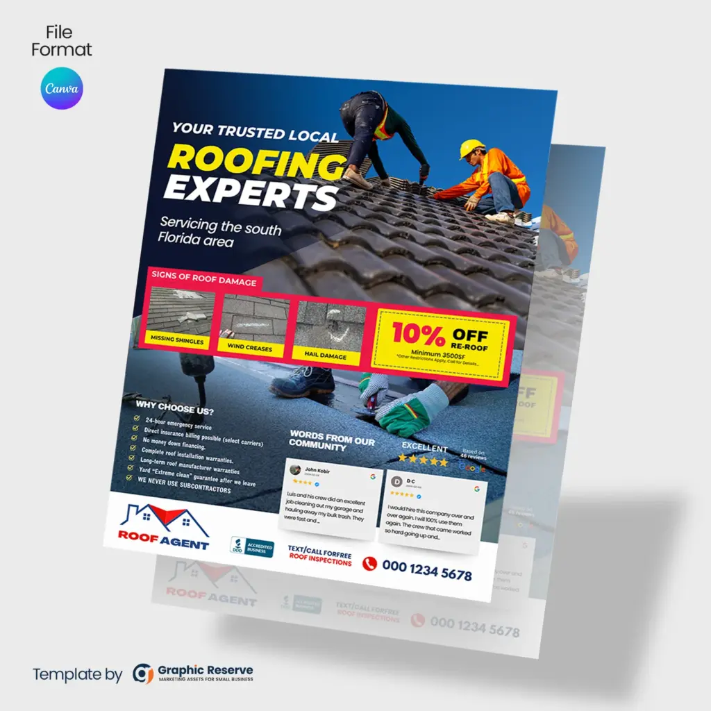 Roofing Business Advertising Flyer Template
