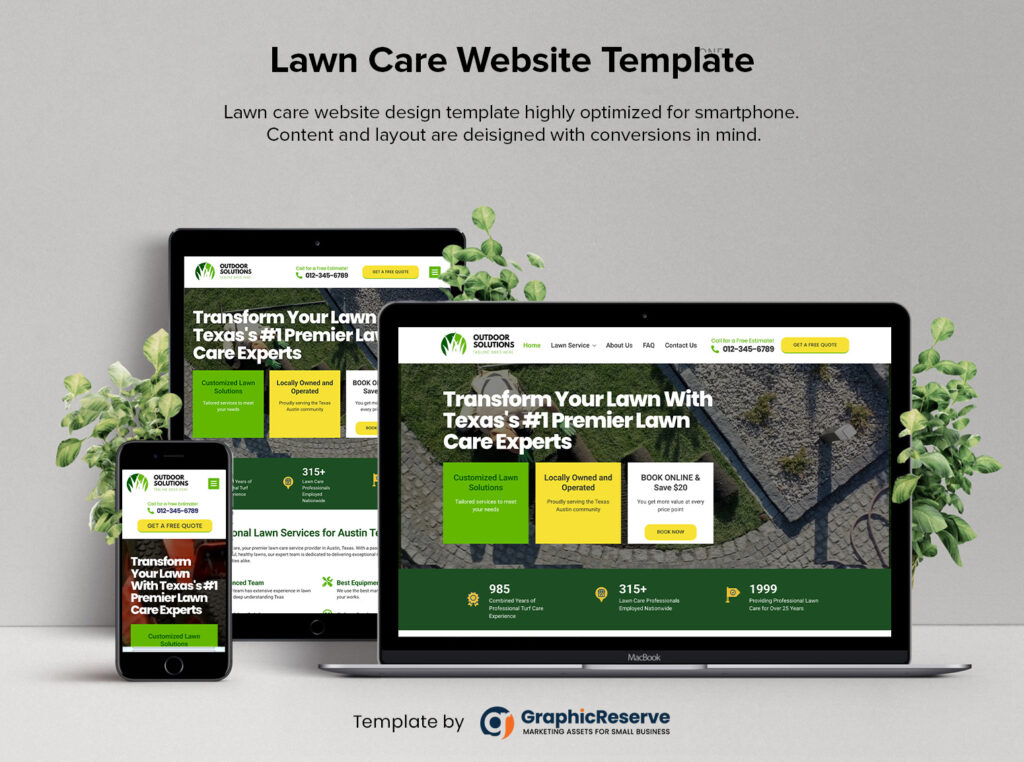 Lawn Care Website Template – Elementor | GraphicReserve