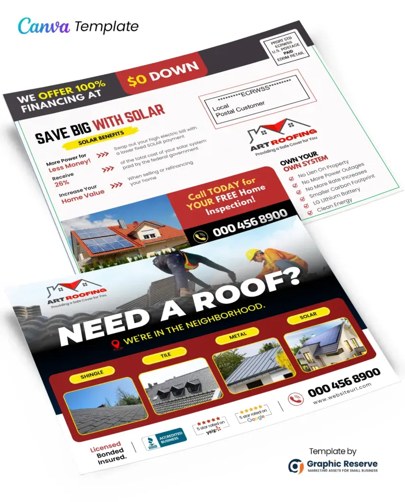 Roof Repairing Service EDDM Mailer Design Template