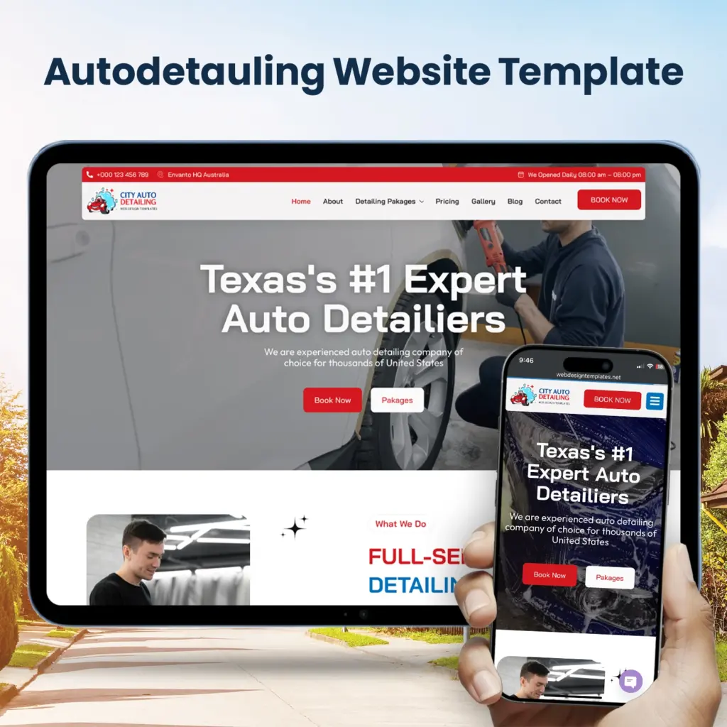 Car and Auto Detailing Website Template for WP & Elementor
