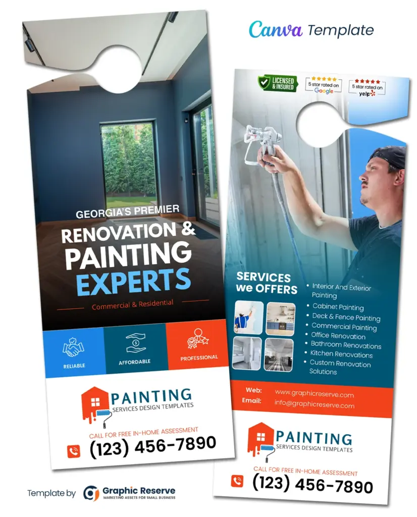 Painting Door Hanger Design Canva Template - Graphic Reserve