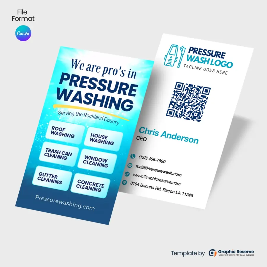 Power Washing Business Card | Canva Design Template