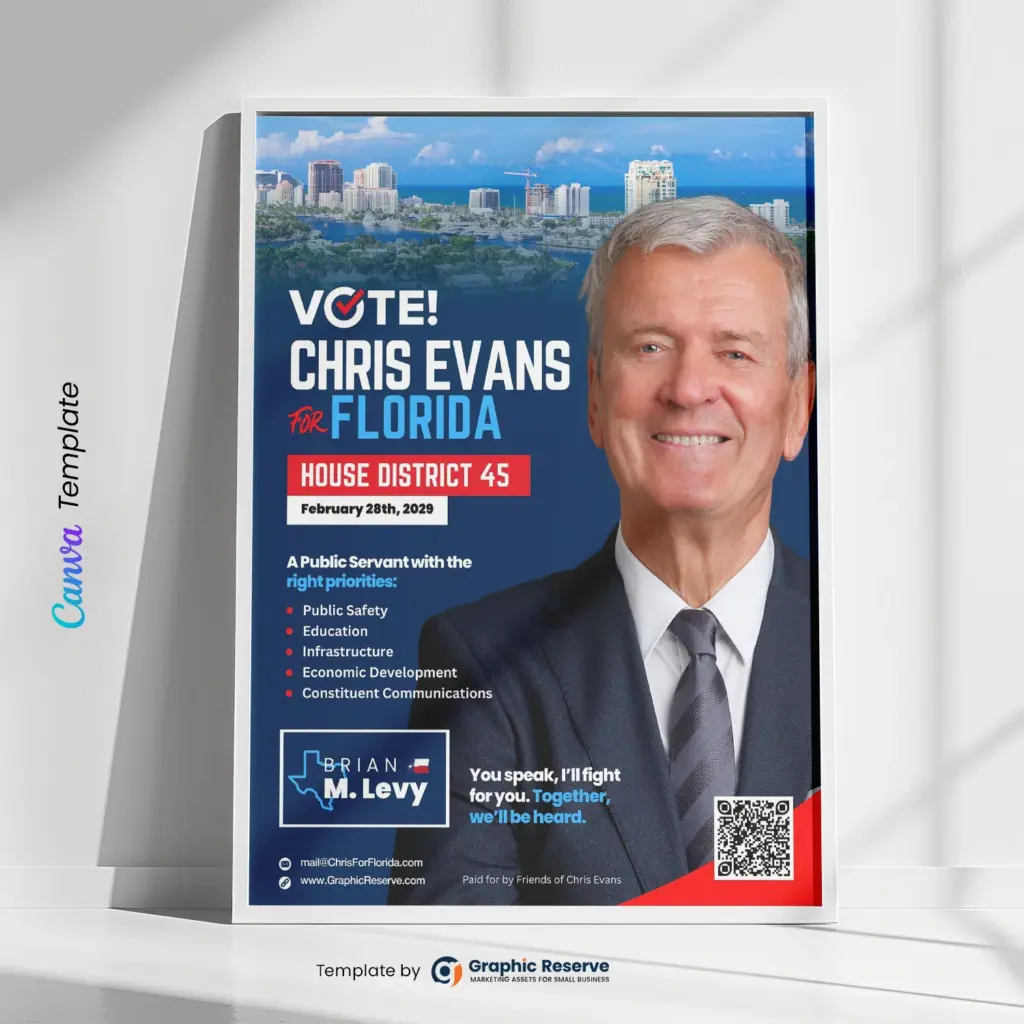 Canva Election Candidate Poster Template Design