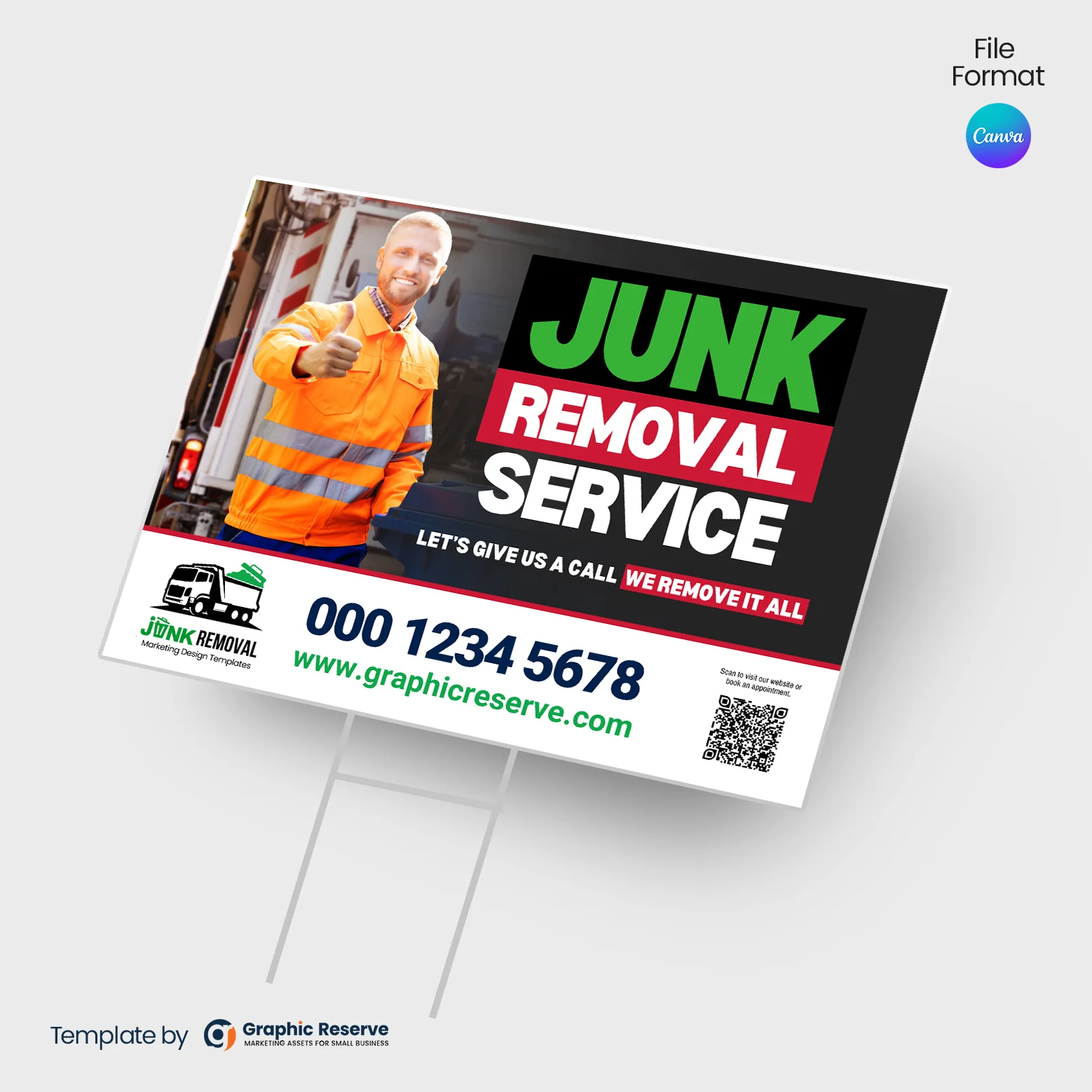 Junk Cleanout Service Yard Sign Design Template