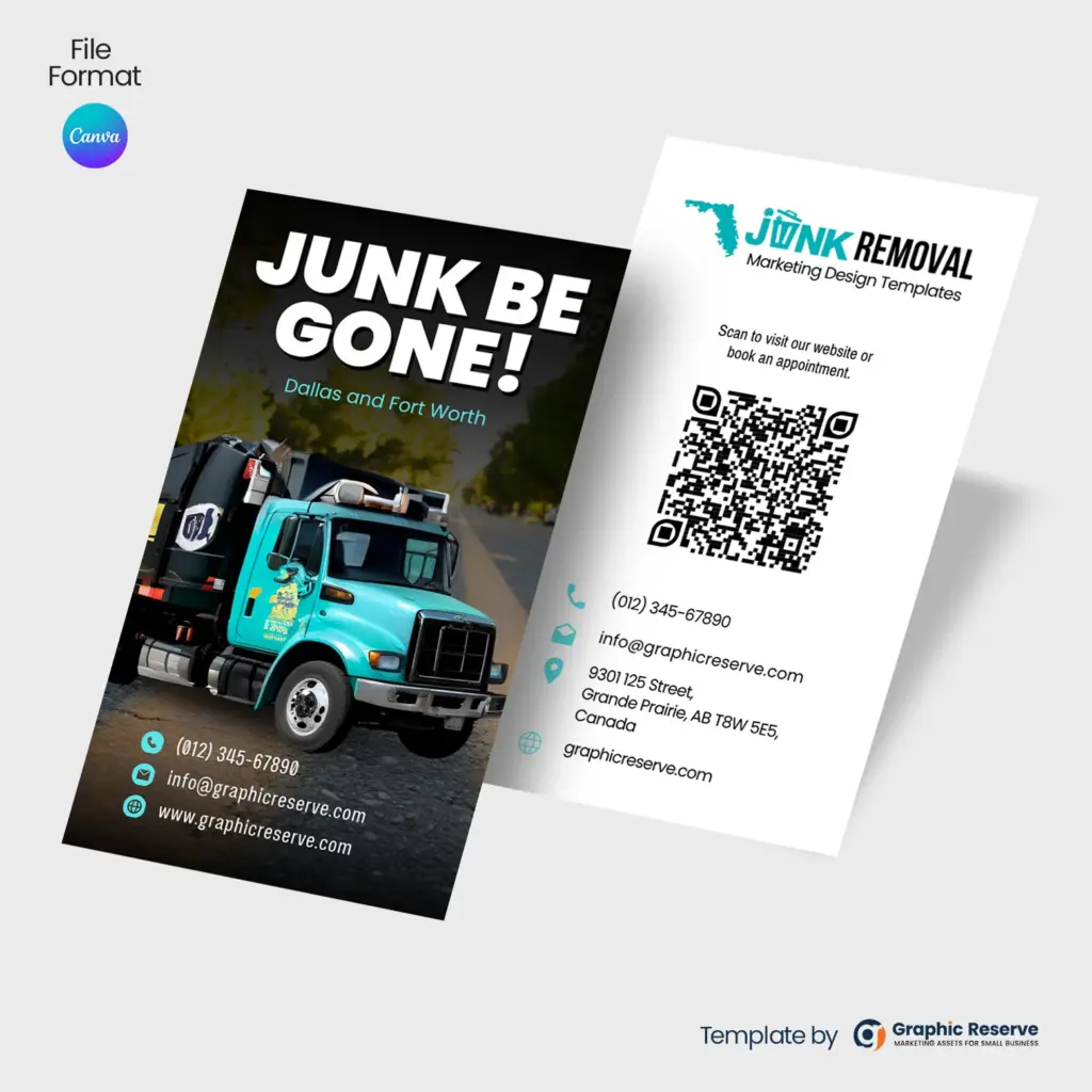 Junk Removal Service Business Cards – DIY Canva Templates