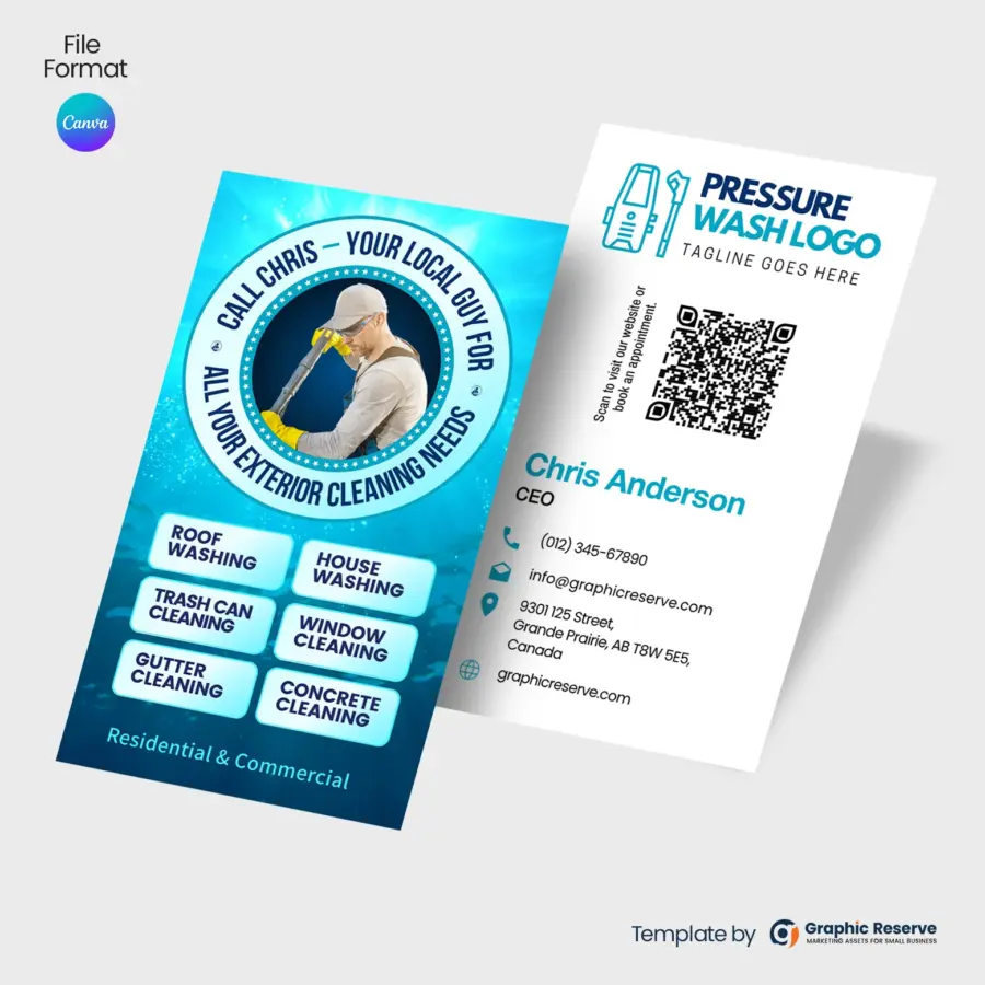 Professional Pressure Washing Business Card Template