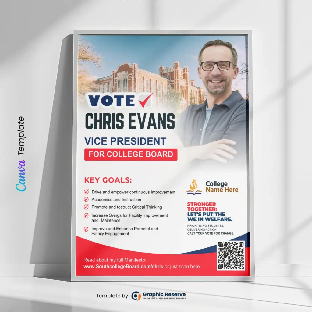 School Board Candidate Poster & Flyer Design Canva