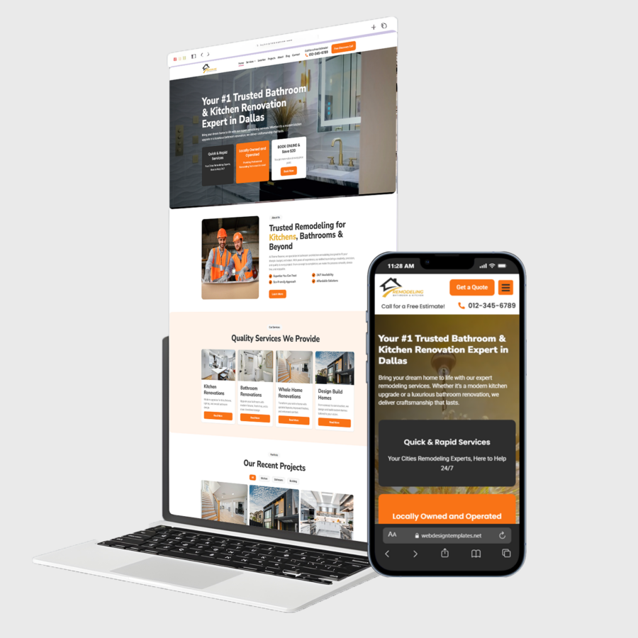 Construction & Remodeling Website Template | WordPress Kit