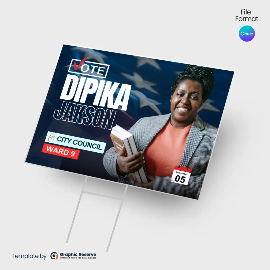 Canva Editable Political Yard Sign Template Design