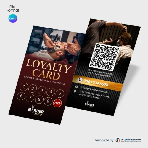 Salon, Spa & Barber Customer Loyalty Card Canva Marketing Template