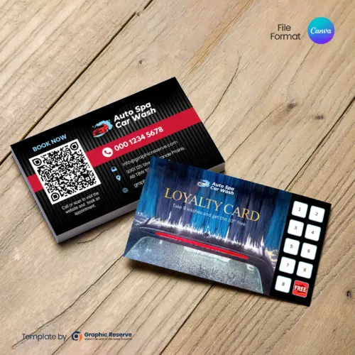 Editable Salon, Spa & Barber Loyalty Card Canva Template for Business ...