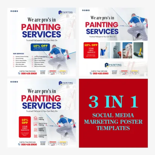 Painting Business Marketing Bundles Canva Templates Download - Graphic ...