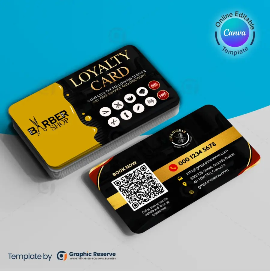 Salon & Spa Customer Loyalty Card Canva Template | Reward Design