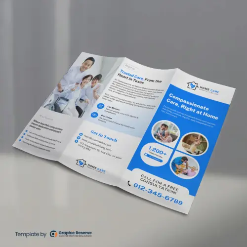 Home Care Trifold Brochure Canva Templates Download - Graphic Reserve