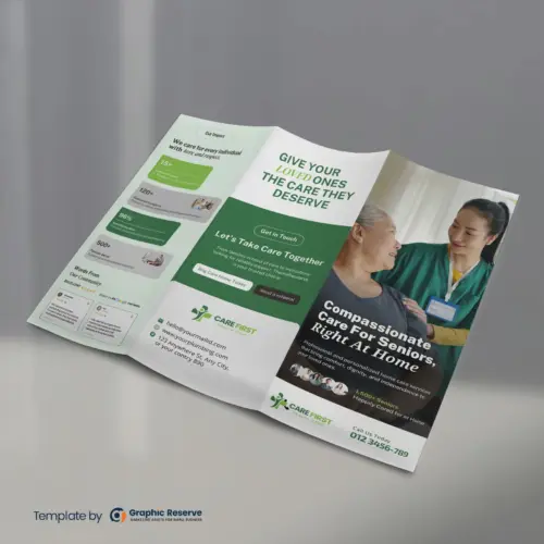 Home Care Trifold Brochure Canva Templates Download - Graphic Reserve